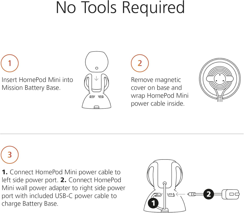 Cable Free Portable Battery Base for Apple HomePod Mini - Black – Mission
